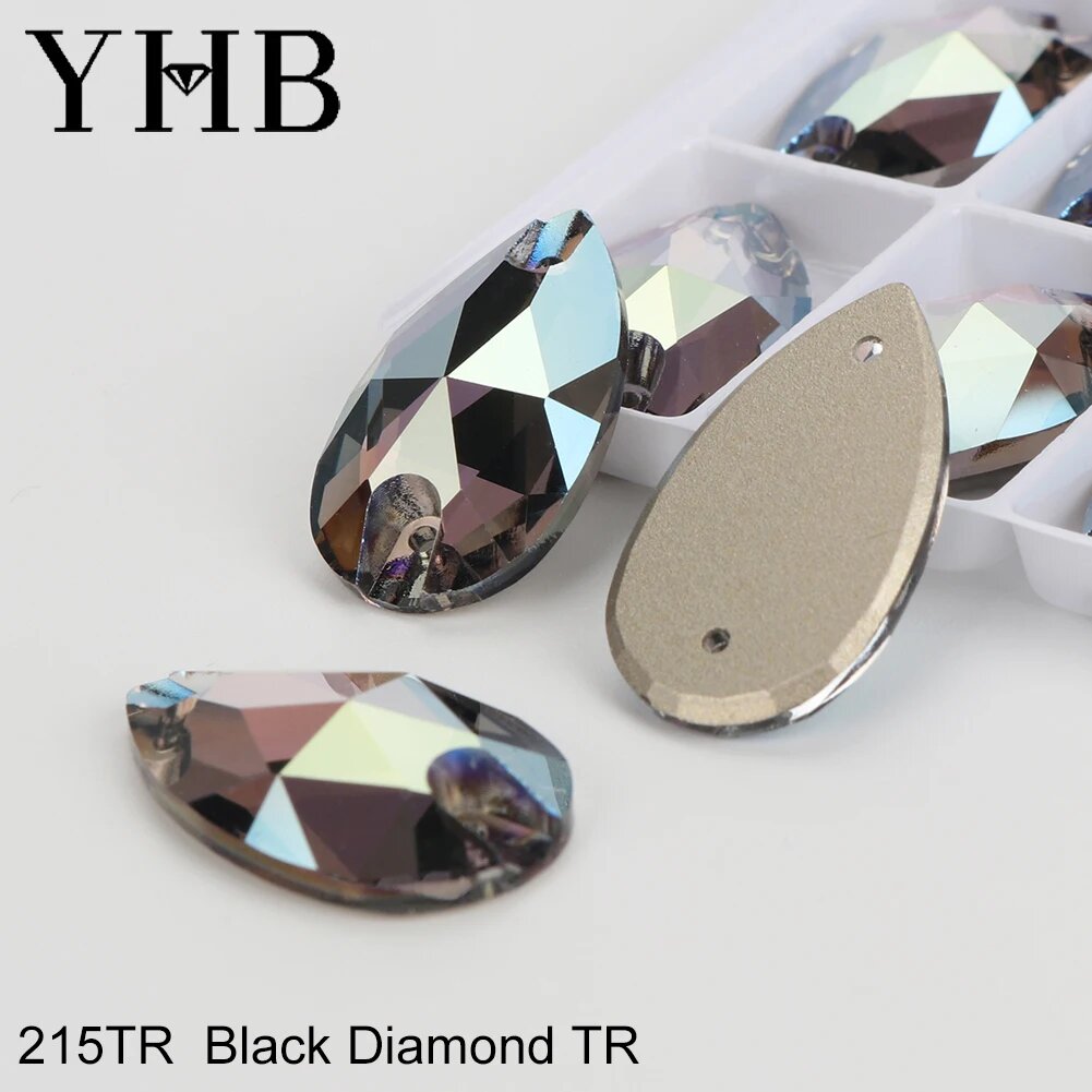 Стразы YHB 215TR Black Diamond Drop