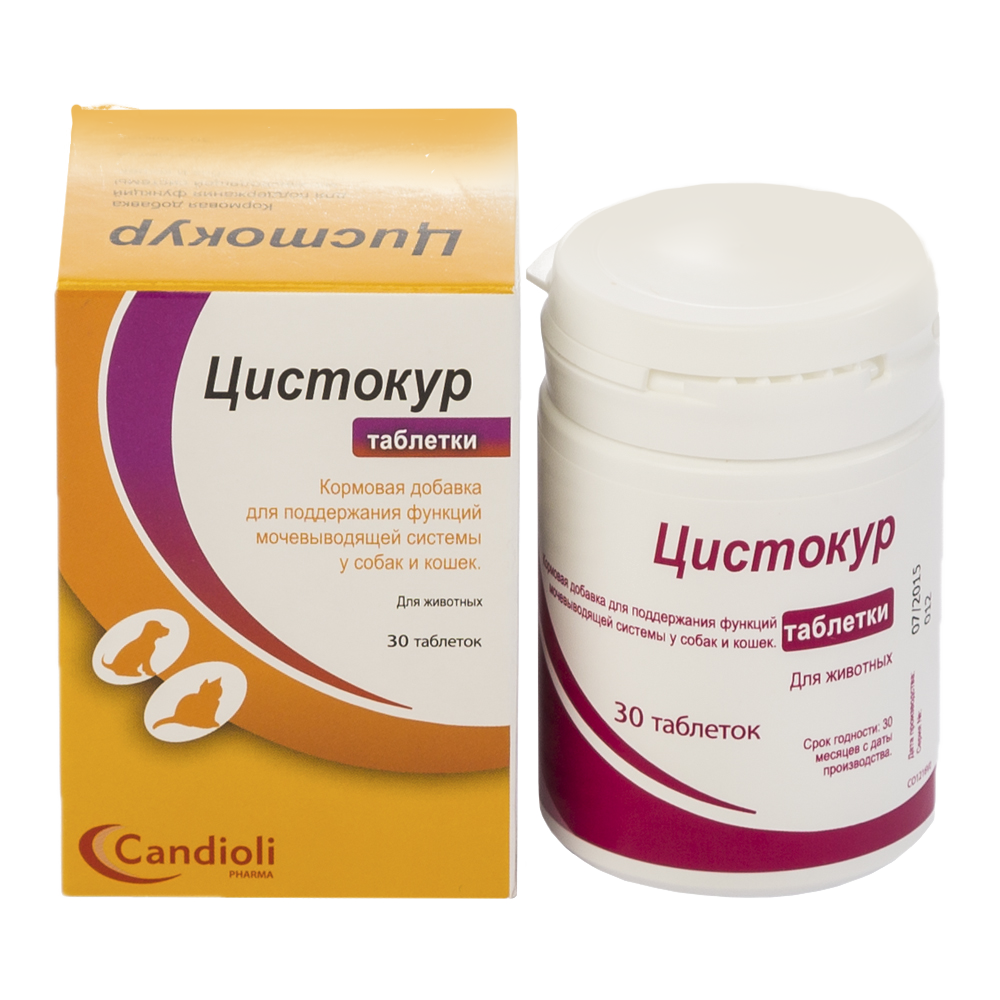 Цистокур кормовая добавка для собак и кошек для поддержания мочеполовой системы 30 таблеток