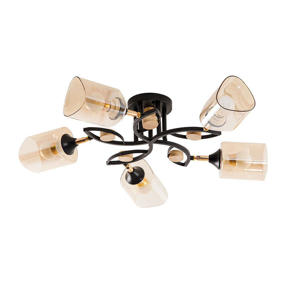 Потолочная люстра Arte Lamp GLAMORE A5076PL-5BK E27 5х60Вт черный