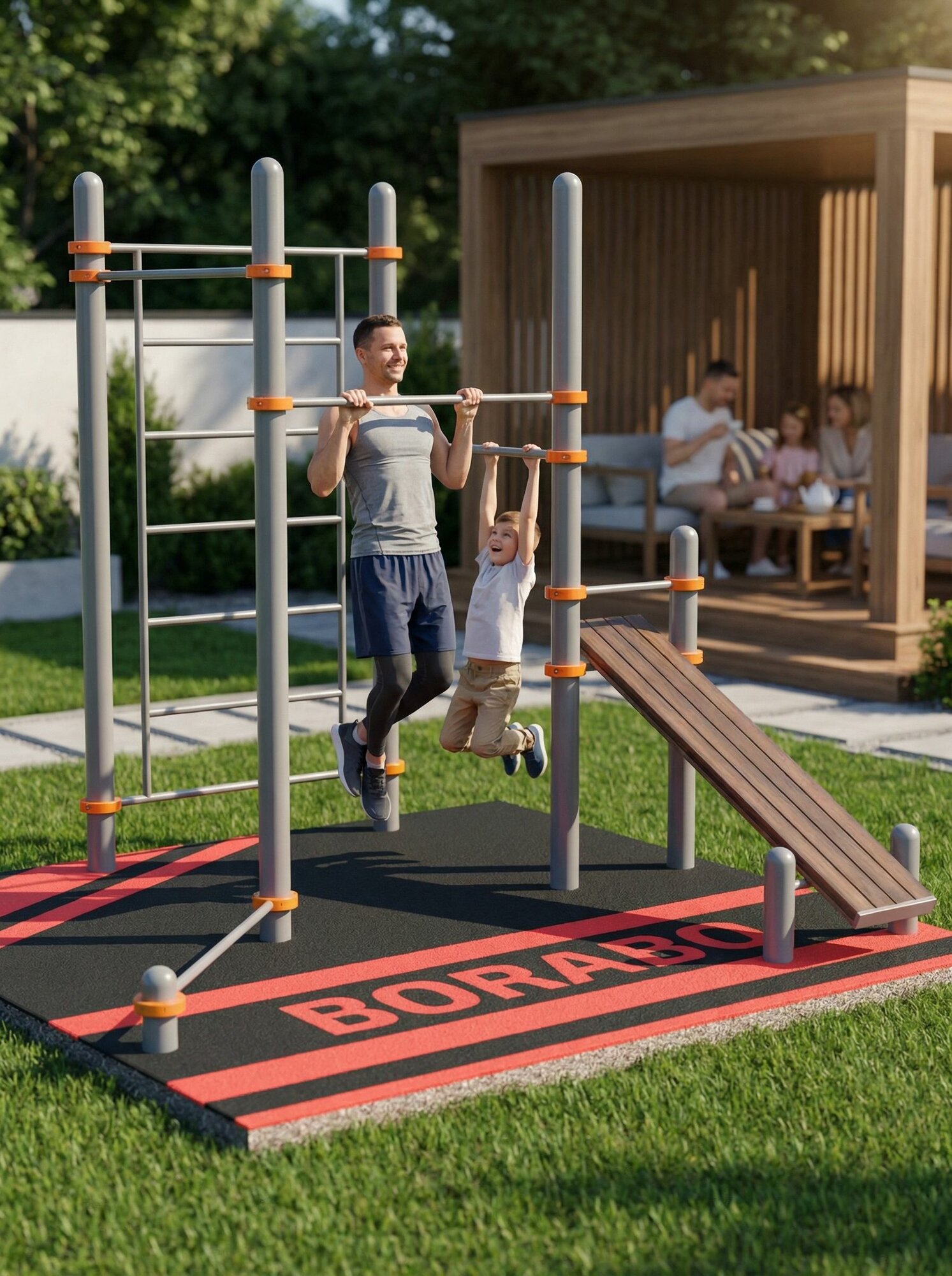 Спортивный комплекс уличный, площадка с турниками