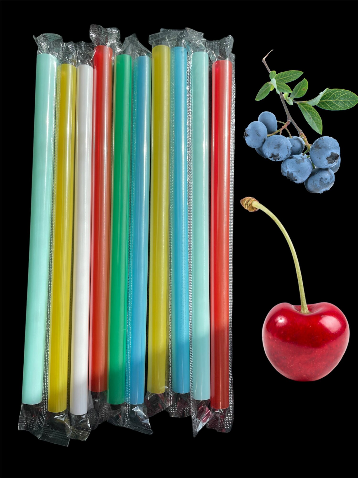 Трубочки для напитков в индивидуальной упаковке для напитков, разноцветные, 210 х 12 мм 100 шт