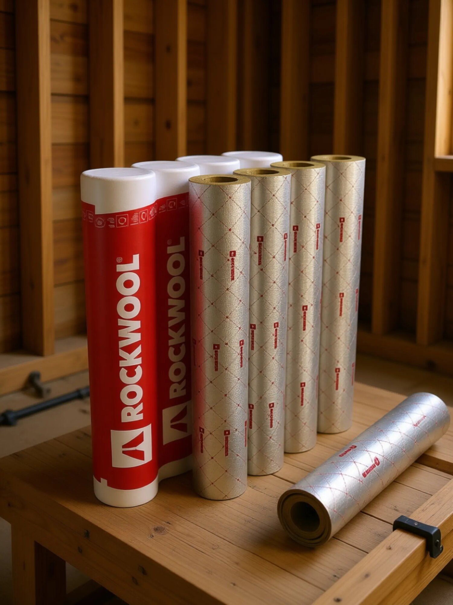 Теплоизоляция 28х30мм, 10 шт. в уп, фольгированная, Rockwool, для труб