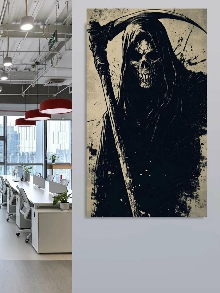 Картина "Печать струй", 90х50 см