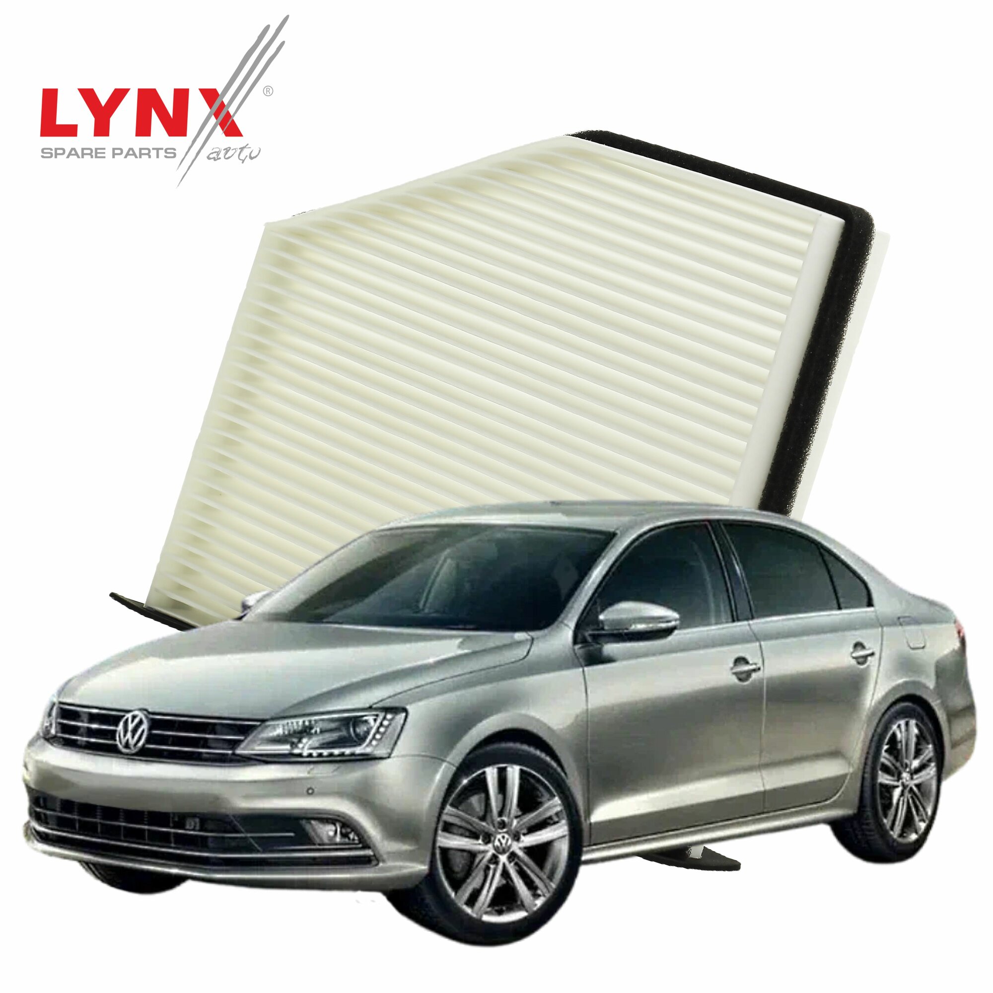 Фильтр салонный Volkswagen Jetta (6) / Фольксваген Джетта 2010 2011 2012 2013 2014 2015 2016 2017 2018 / 1шт LYNXauto