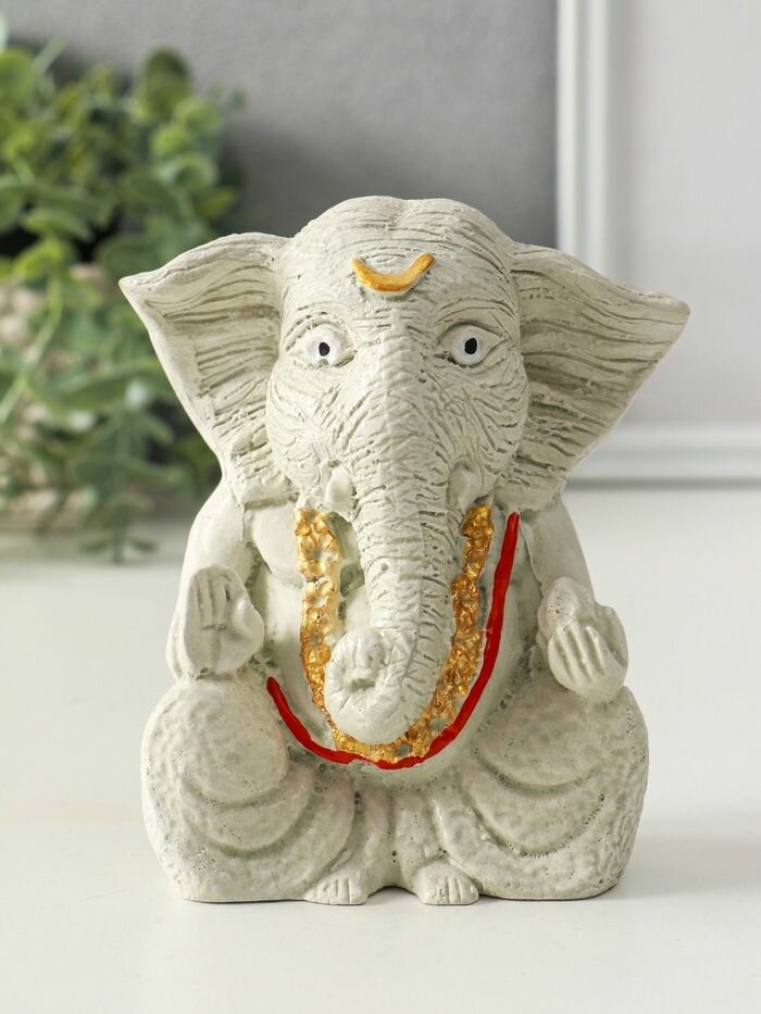 Фигурка гипс Ганеша , 12 10 см, состаренный с росписью