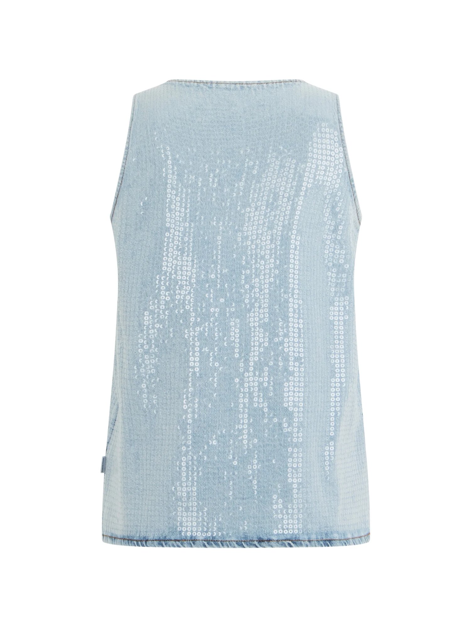 Топ 7 For All Mankind Sequin-embellished top, размер M, blue — фото 1