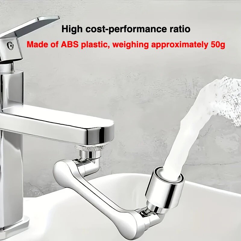 1440 ° Поворотный излив для смесителя, серебристый, подходит для кухонного крана, удлинитель для раковины, роботизированная рука, аксессуар для ремонта дома
