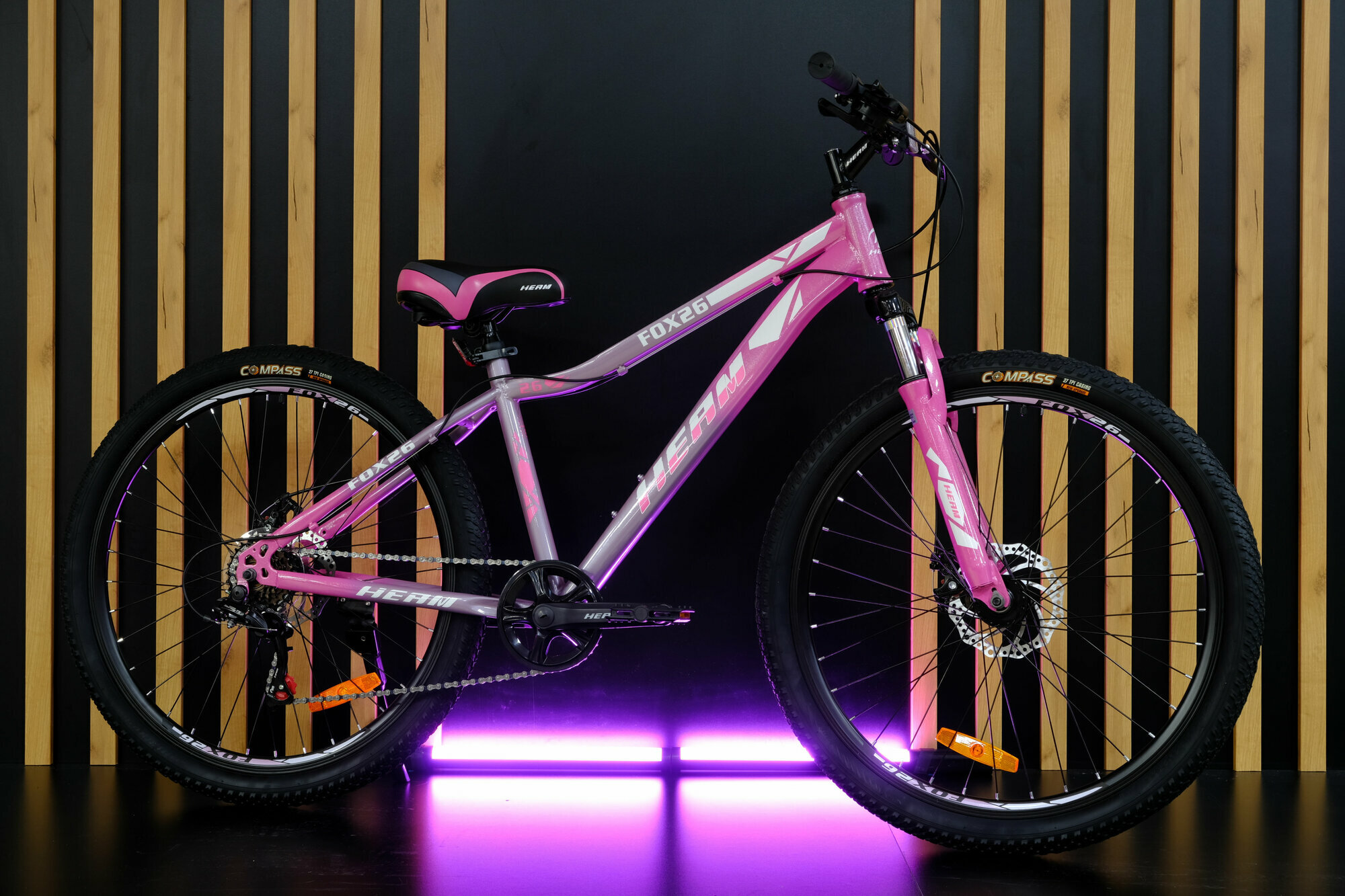 Женский горный Велосипед Heam FOX 26 Girl серо-розовый под рост 140-160 см.