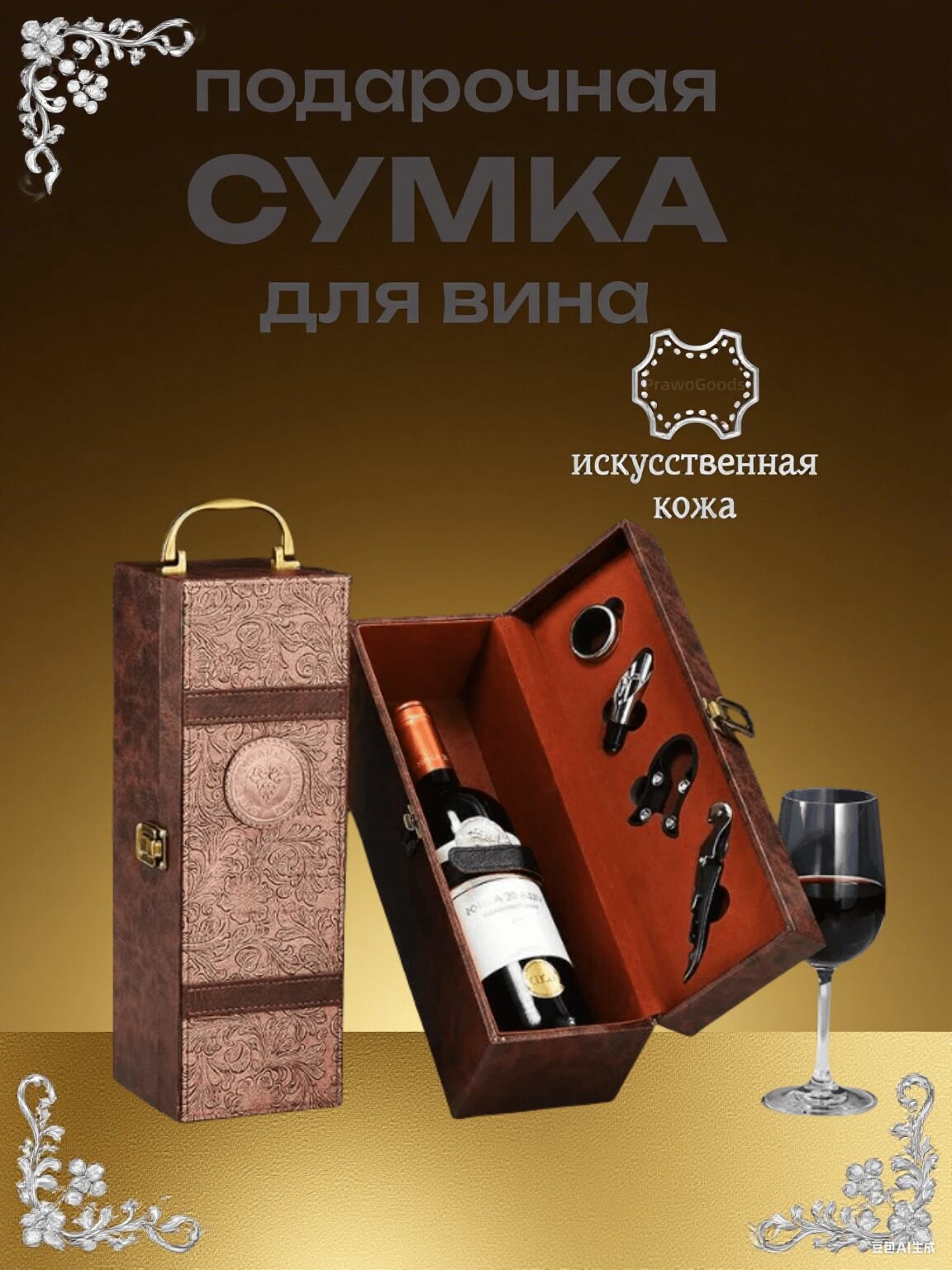 Подарочная коробка для вина и набор сомелье