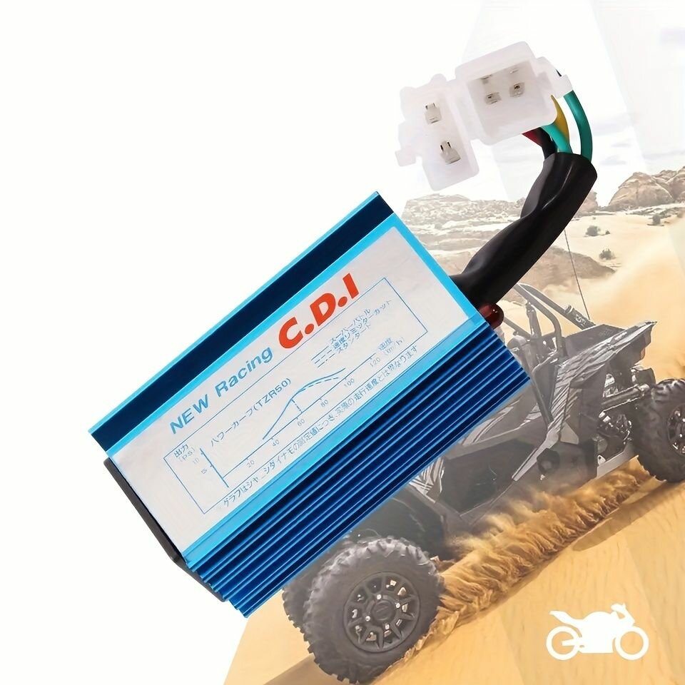 Коммутатор CDI 6-pin с катушкой (синий) для кроссовых мотоциклов, ATV и багги 125-250 куб. см — готов к установке
