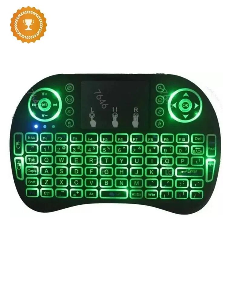Беспроводная клавиатура i8 с подсветкой, Русская раскладка для TV Box, Android, Smart TV — фото 1