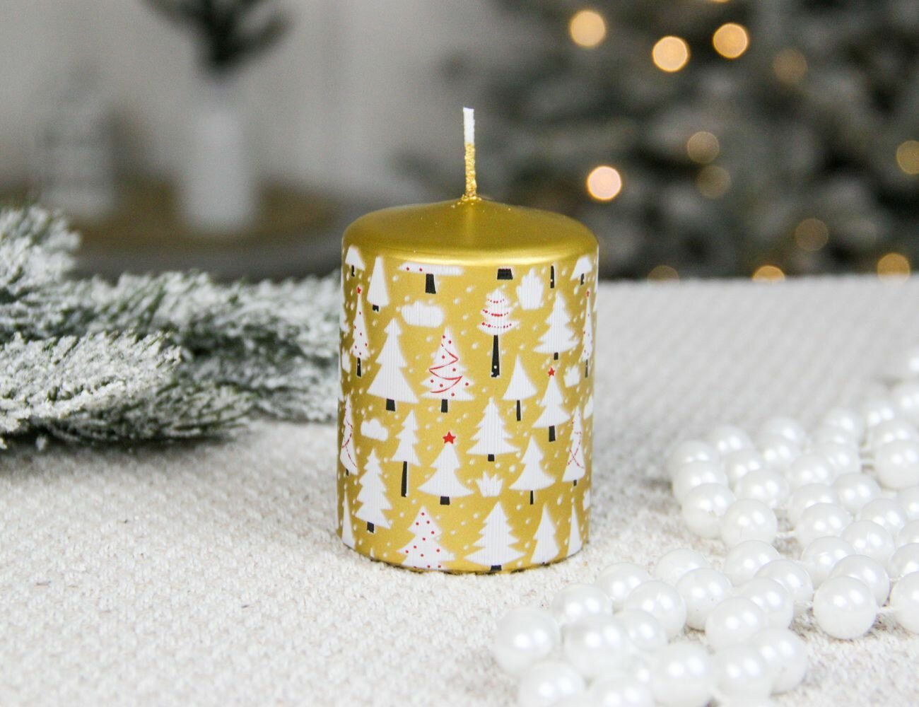 Новогодняя свеча-столбик елочки-волшебницы, 8 см, Омский Свечной 0605-свеча