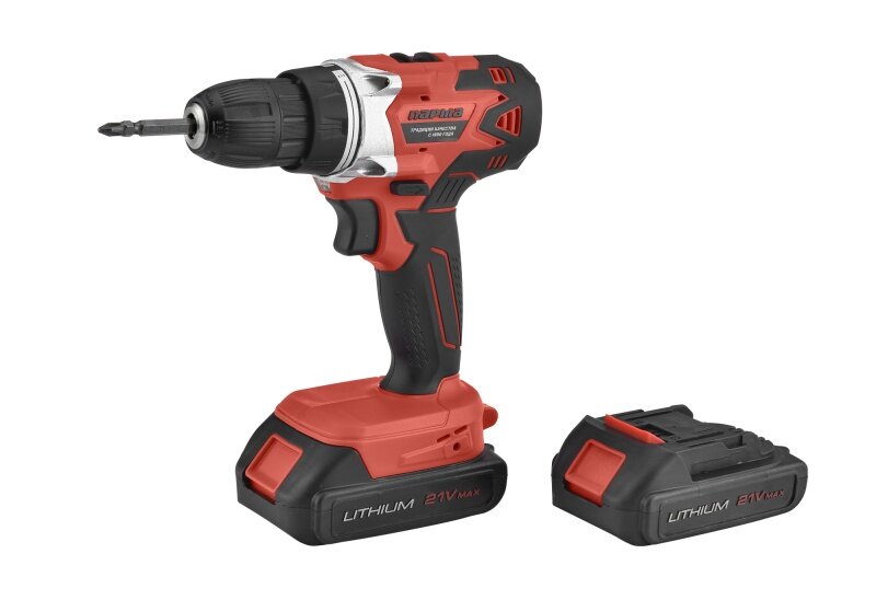 Шуруповерт аккумуляторный парма ДША-02-2021/2Li (21В, 2Ач, 2акк,2скор, подсв, индик, кейс)