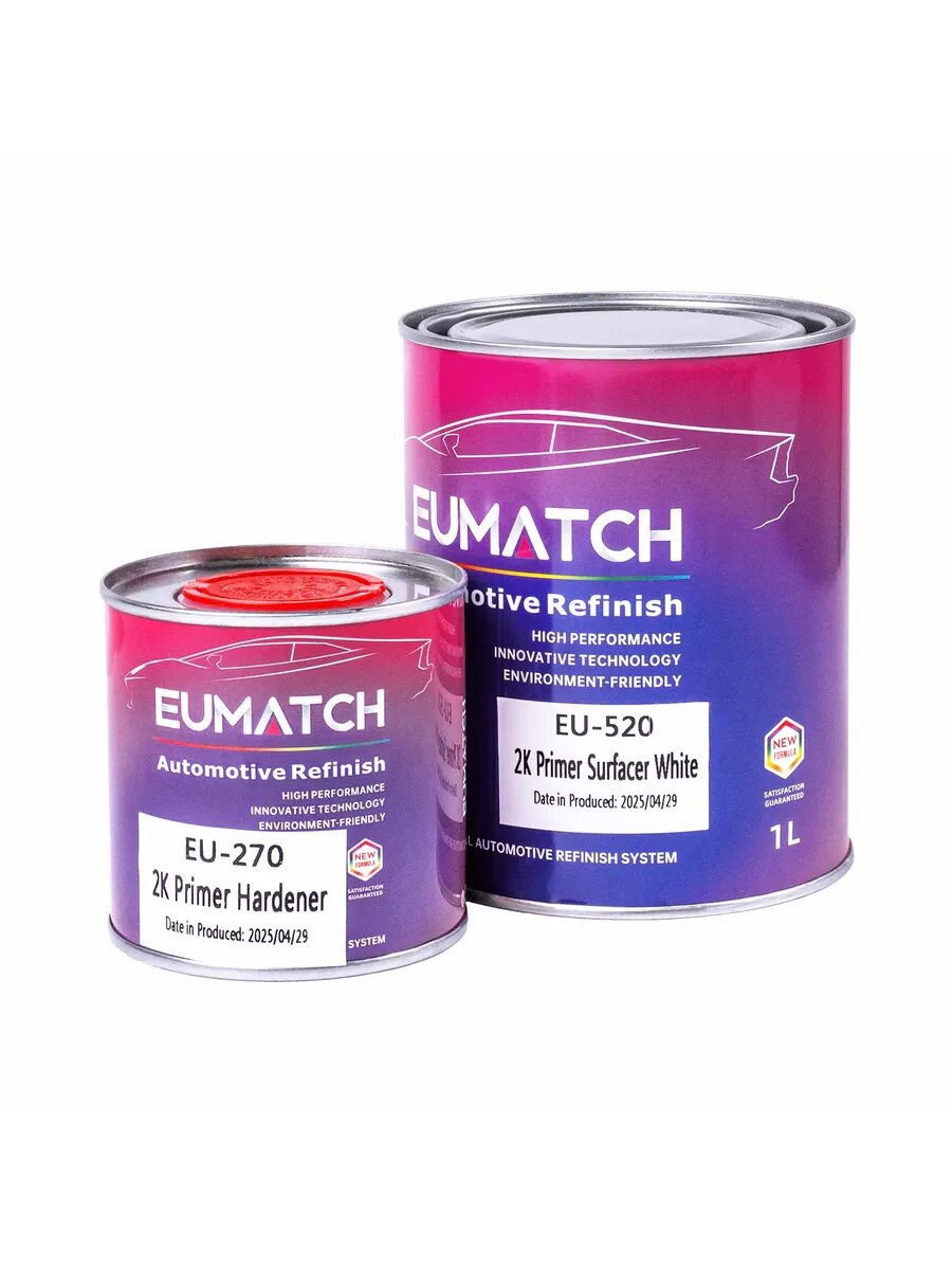 Грунтовка автомобильная акриловая 2К белый 1,3л