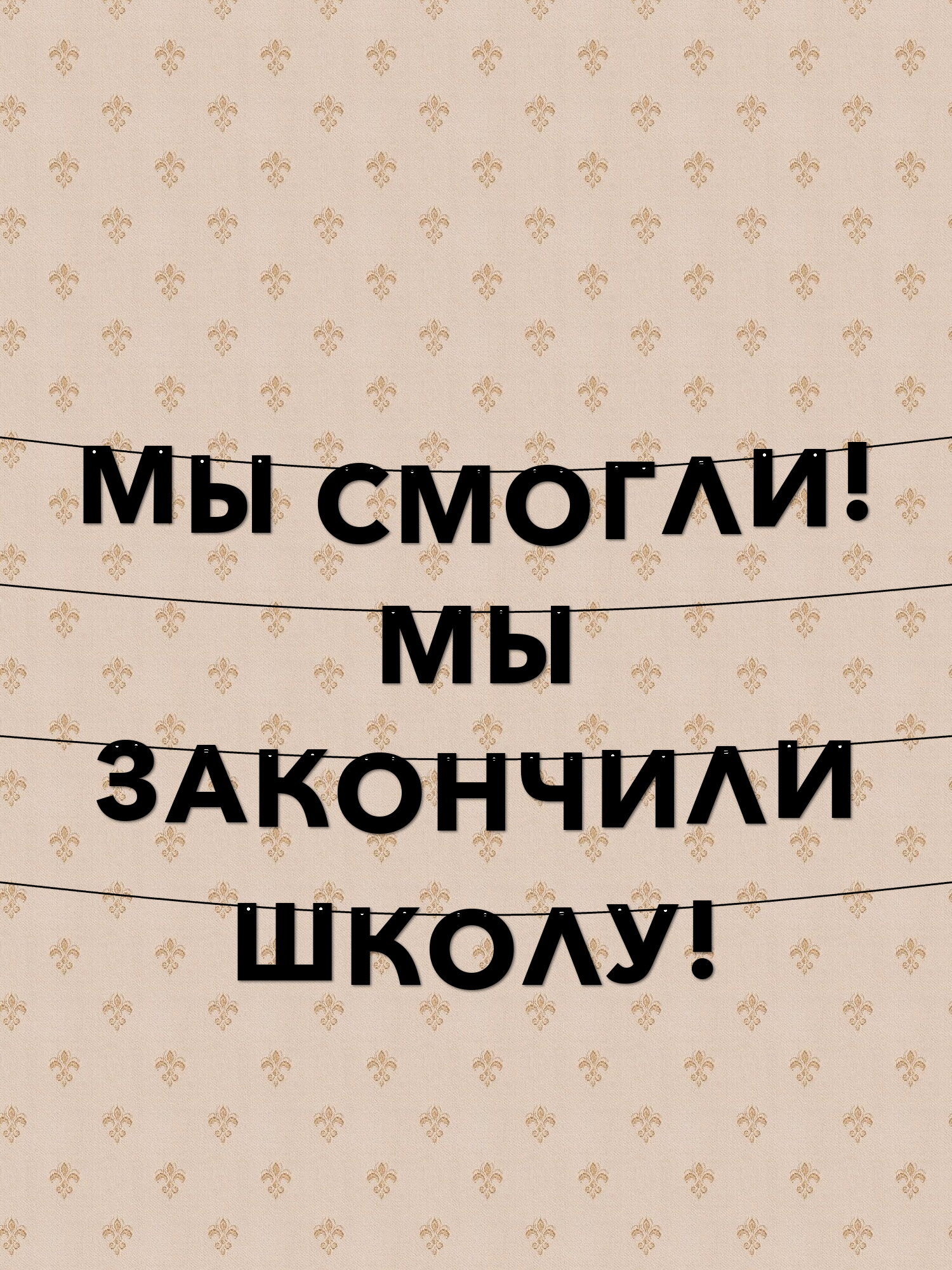 Буквенная гирлянда для декора Мы смогли! Мы закончили школу! - идеальная декоративная растяжка для выпускного вечера, высота букв 10 см, толщина букв 1 мм, долговечный материал.