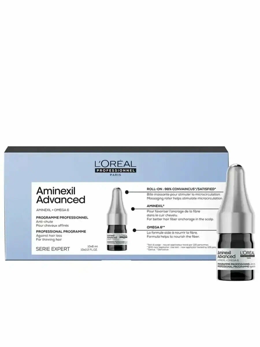 L'oreal Professionnel Программа Aminexil Advanced от выпадения волос Serie Expert Scalp Care, 10 ампул х 6 мл