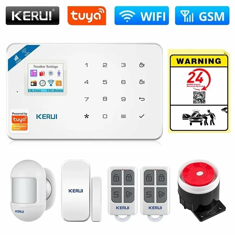 KERUI W181 WIFI GSM Комплект домашней сигнализации Работа с Tuya Smart для защиты от взлома