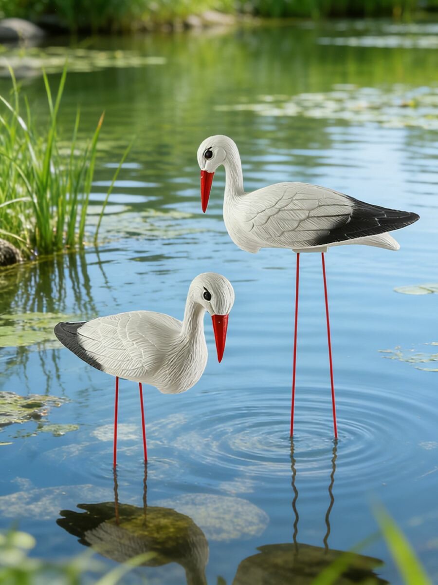 Фигурка журавль металлическая уличная, декор для сада, двора, пруда, кованая скульптура, антикоррозийное покрытие