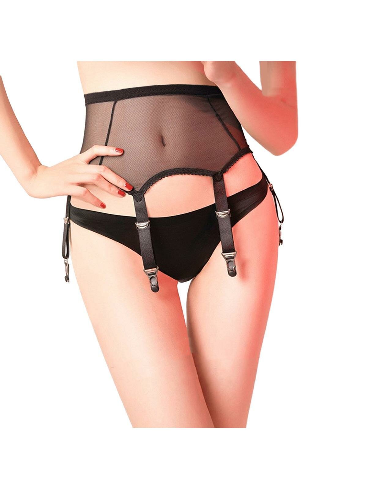 Сексуальный гостер-пояс для чулок, Черный