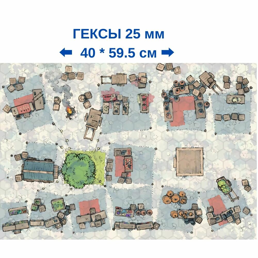 Игровое поле Шестиугольник 05, 06, 07, 08 - Набор игровых матов для DnD и Pathfinder 2e с террейн для НРИ