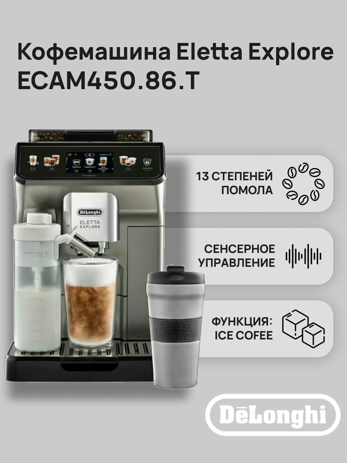 Кофемашина DeLonghi ECAM450.86. T Eletta Explore