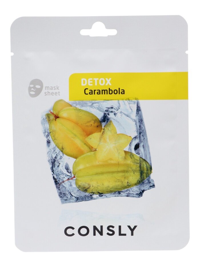 Выводящая токсины тканевая маска Consly с экстрактом карамболы, 20 мл