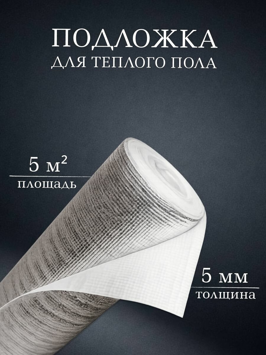 Подложка фольгированная 5 метров / утеплитель фольгированный