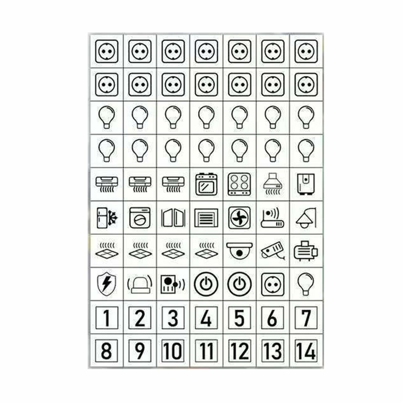 Предварительно нумерованные яркие наклейки для идентификации цепей