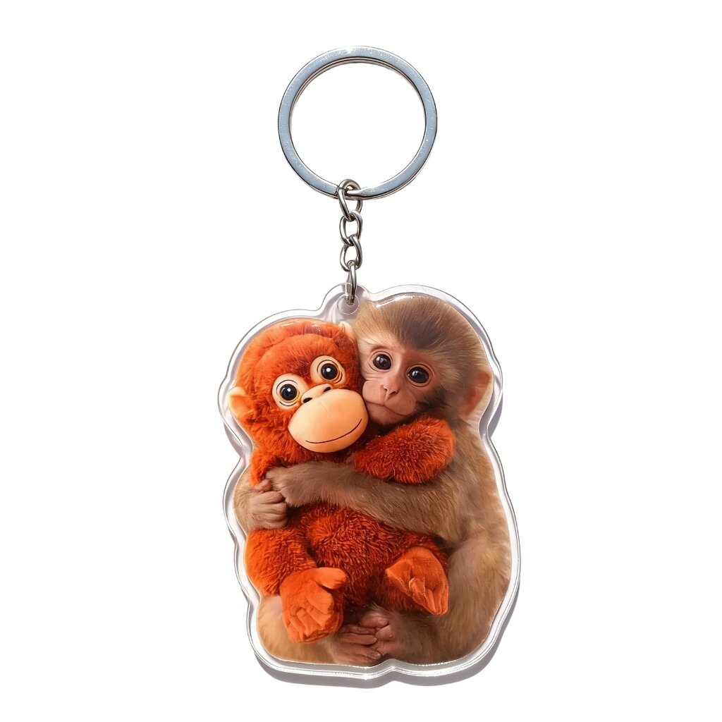 Прекрасный акриловый 2D Плоский брелок-подвеска в виде Гориллы, Подарок для друзей и семьи, Зеркало заднего вида, Подвесное подвесное украшение