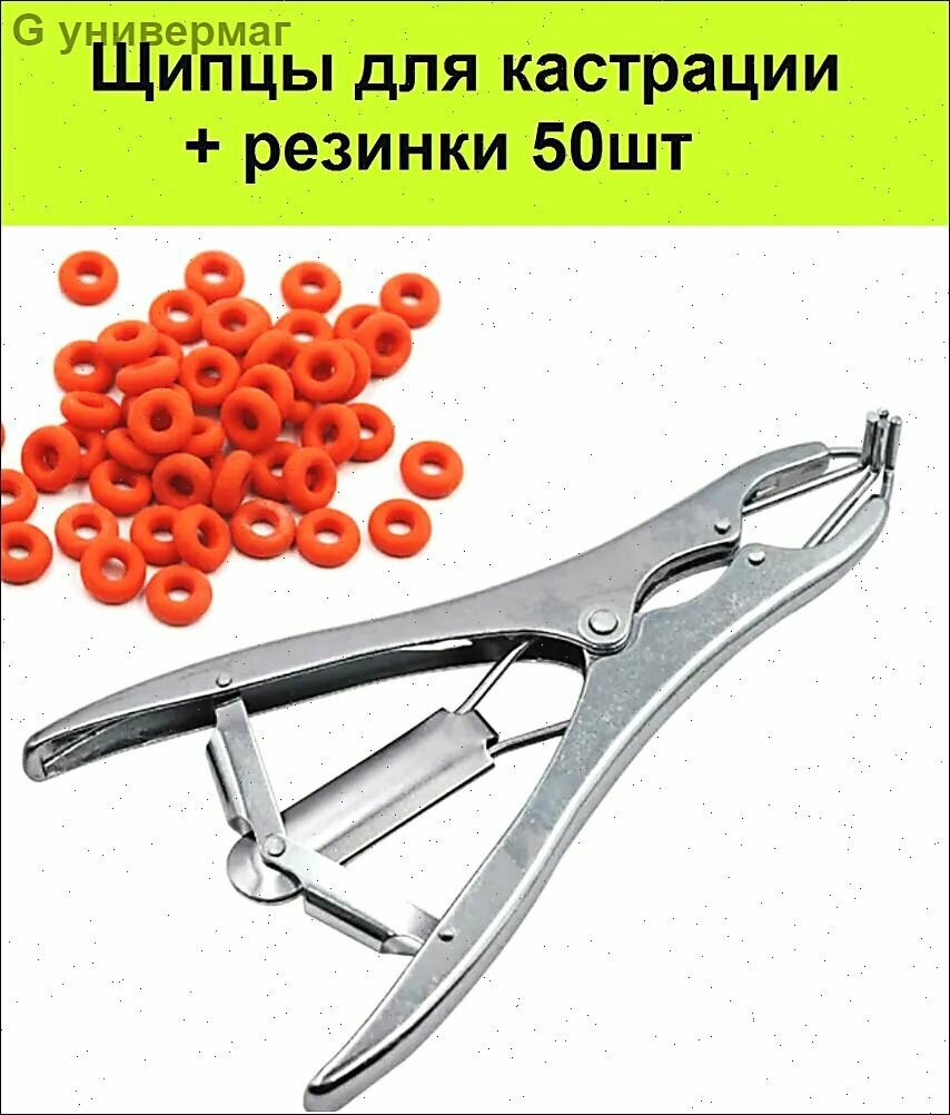 Щипцы натяжные для кастрации + 50 колец-резинок SLADE