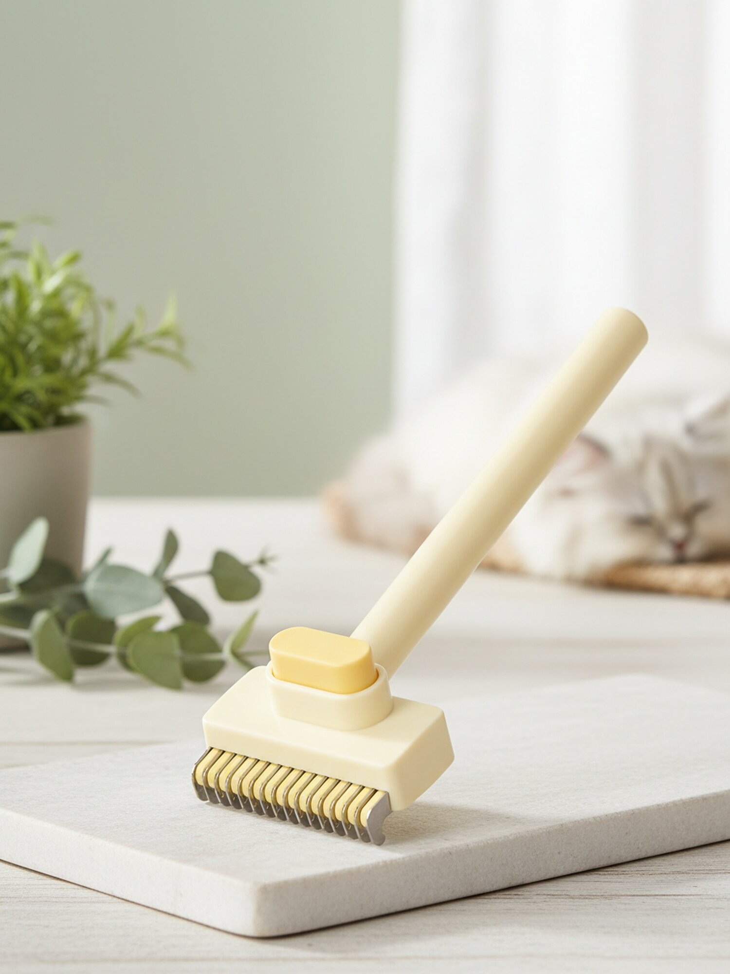 Самоочищающаяся щетка вычесывания кошек, собак Y4-11427, пуходерка груминга домашних животных, дешеддер