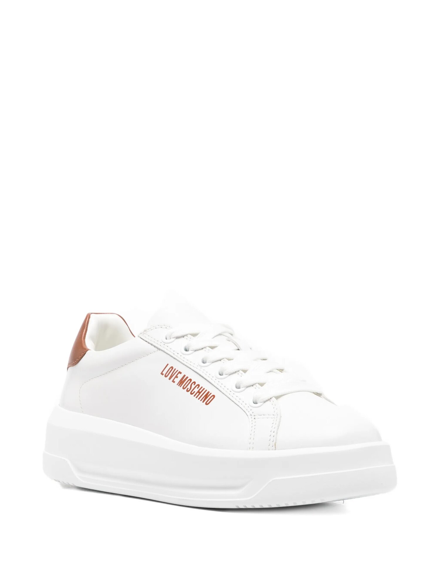 Кроссовки LOVE MOSCHINO Contrast panel sneakers, размер 37, бежевый/белый — фото 1