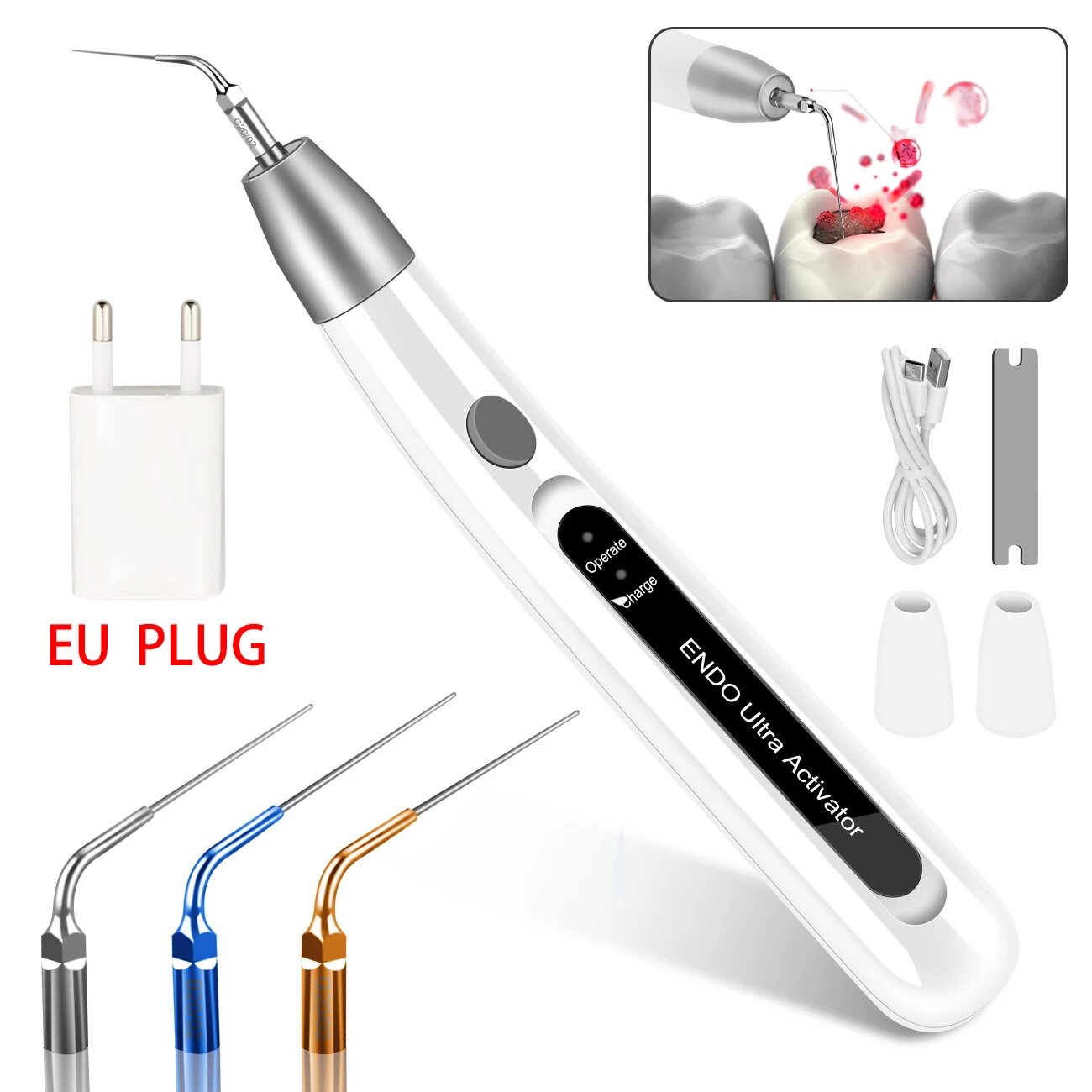 Ультразвуковой активатор для эндодонта Harbor Dent, EU Plug