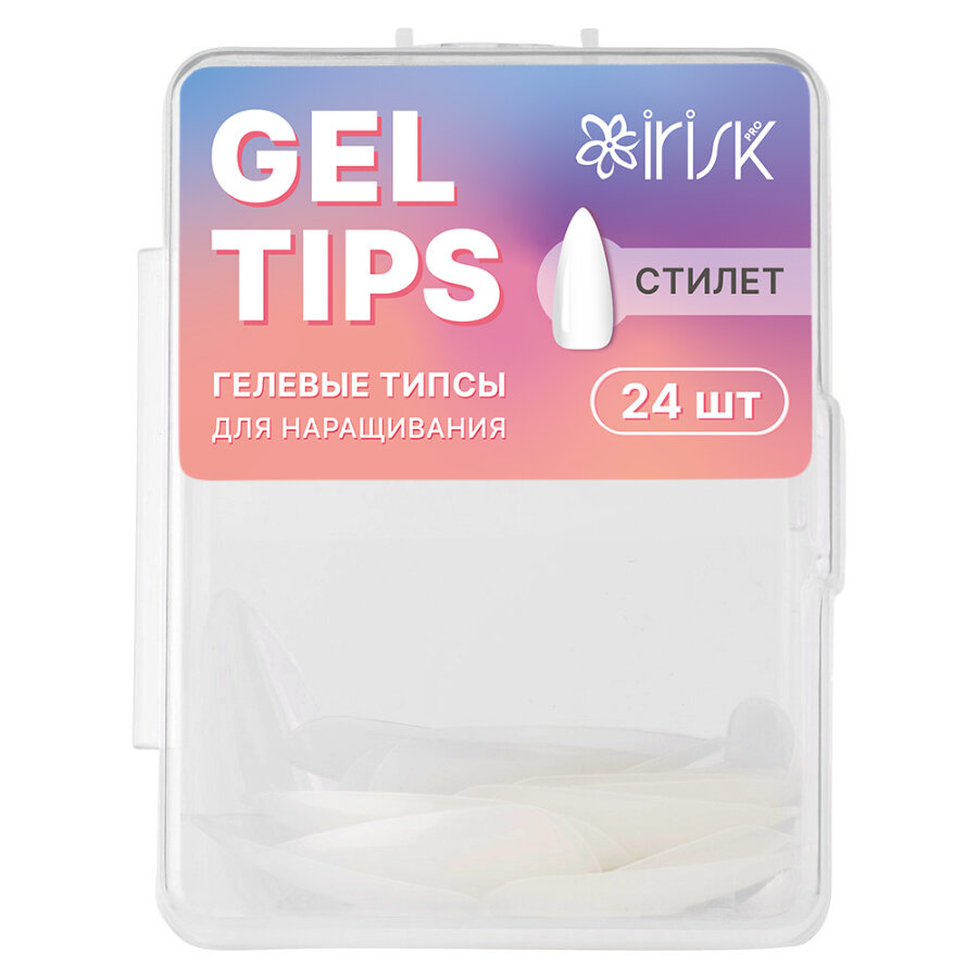 IRISK, Гелевые типсы Нюдовые «Стилет» 03 белые, 24 шт