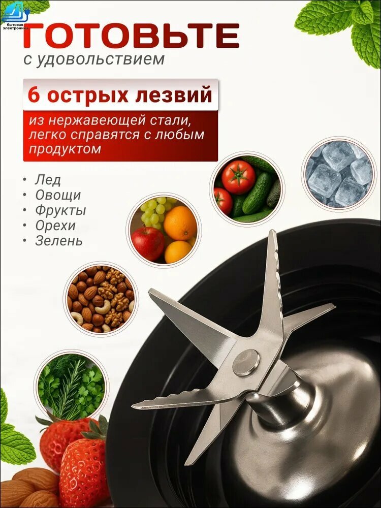 Стационарный блендер 3в1 V579 M769 850 Вт, 1,5 л закаленное стекло, кофемолка и измельчитель — фото 1