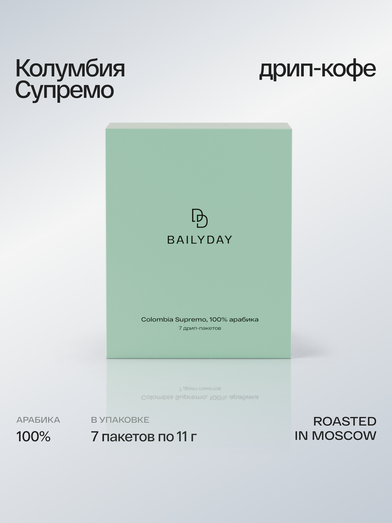 Дрип кофе Bailyday Колумбия Супремо (Молотый кофе в дрип-пакетах) 7 шт. по 11 г