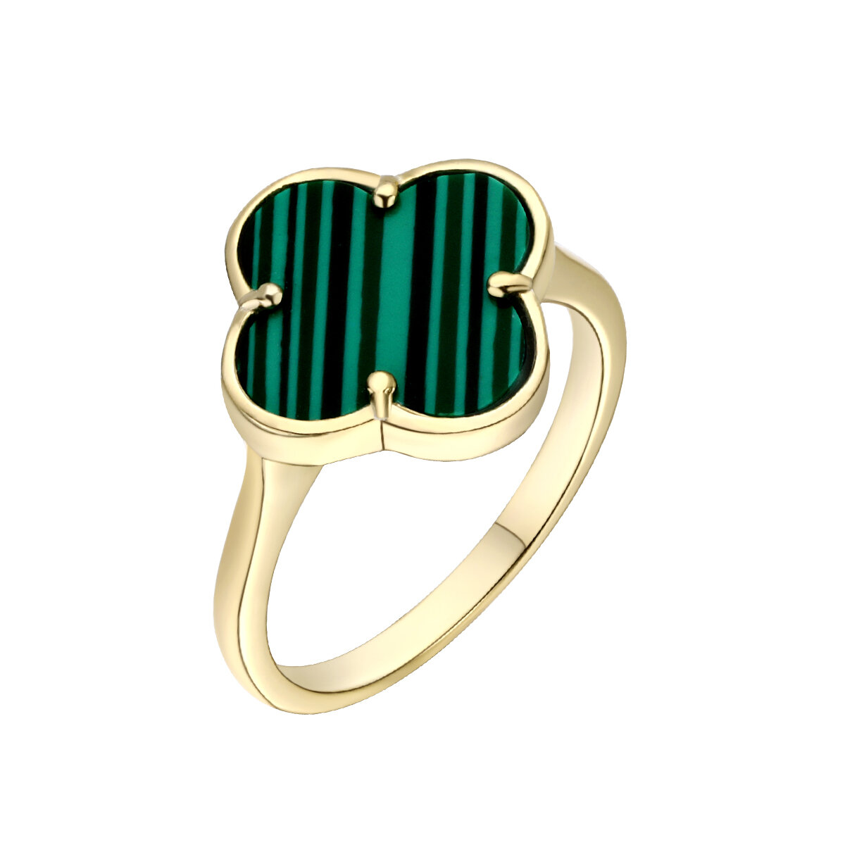 Кольцо, серебро, 925 проба, малахит