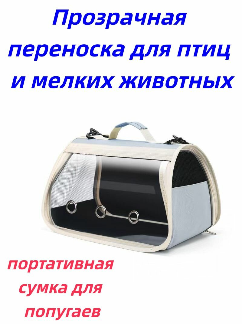 Прозрачная переноска для птиц и мелких животных, большая, портативная сумка для попугаев, кошек и собак