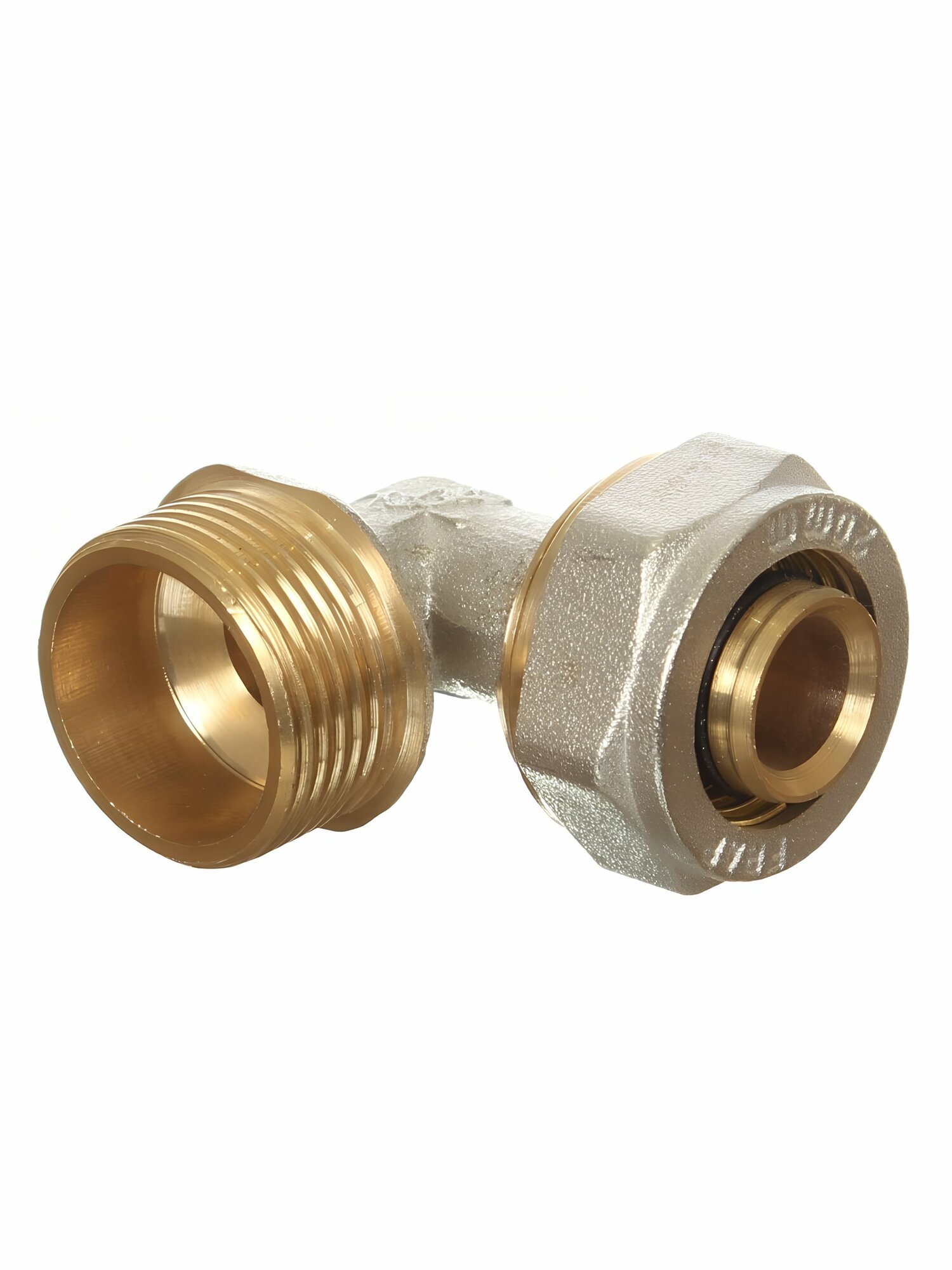 Металлопластиковый уголок Frap с цангой и штуцером 3/4", 20 мм