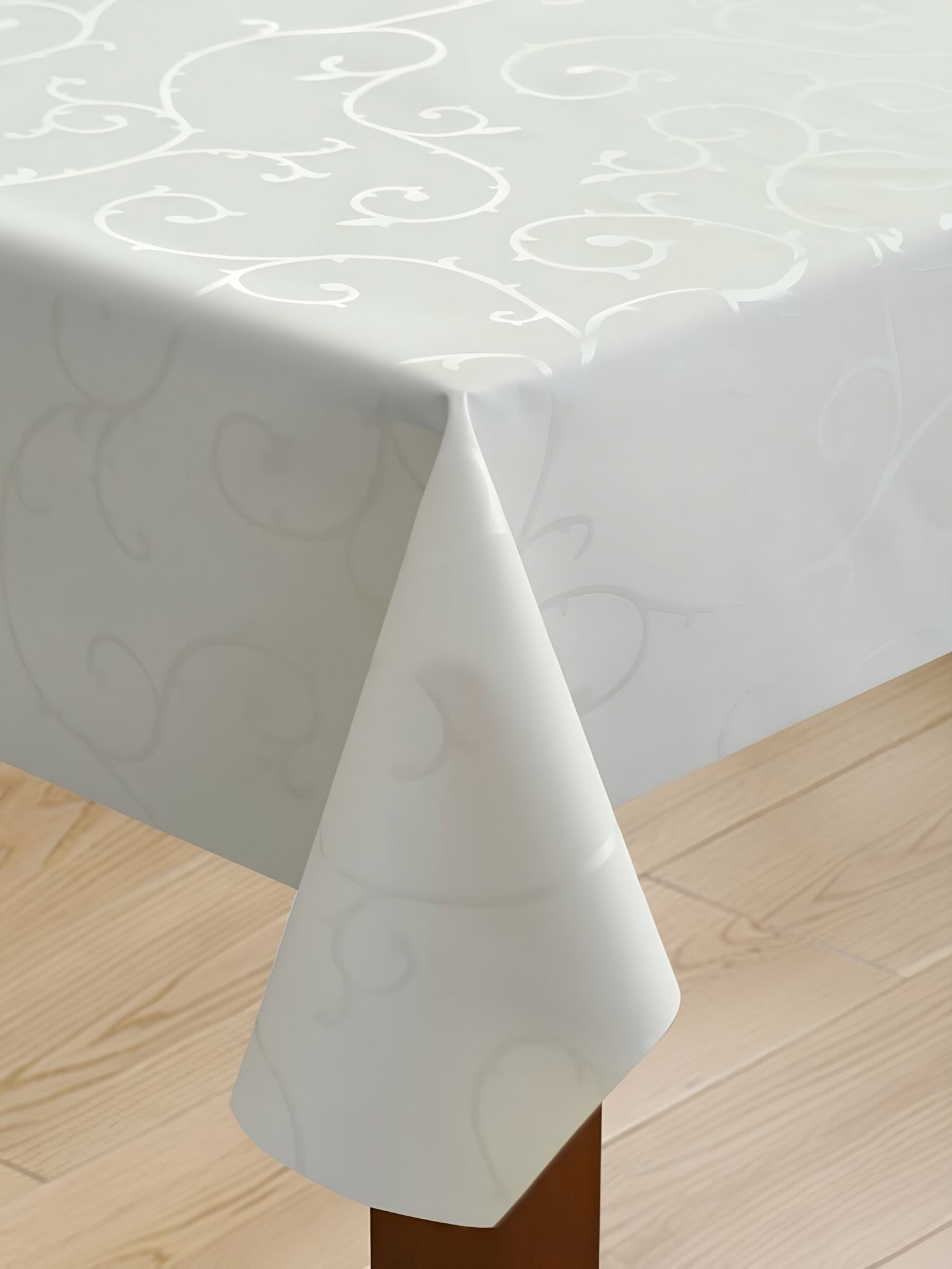 Клеенка Silvano Гармония 1,39x20 м ПВХ белая с рисунком, рулон, Китай