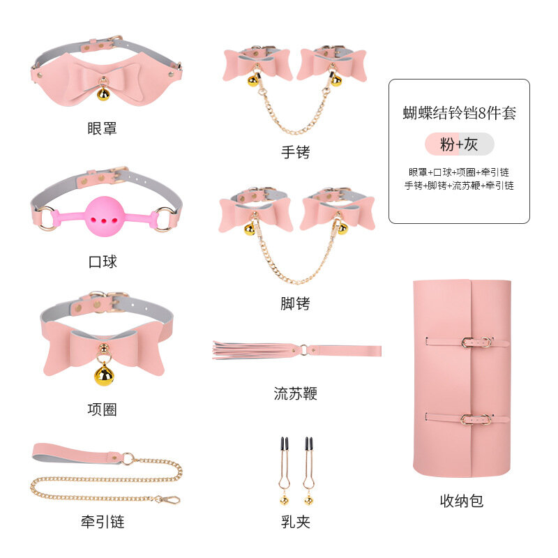 Набор колокольчиков с бантом в комплекте, устройство для наказания, пытки, SM, секс-игрушка, наручники для рук и ног,
