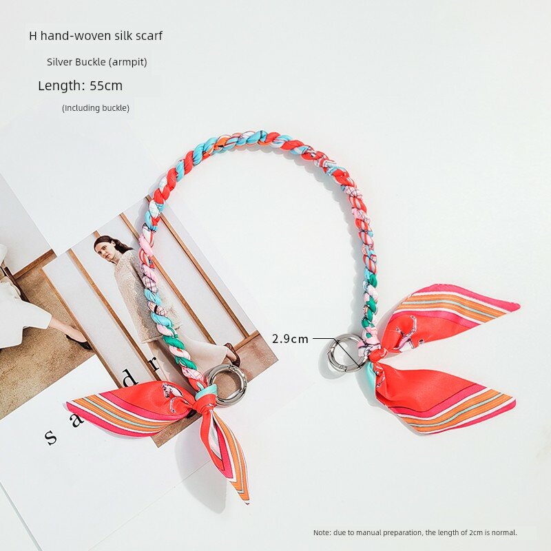 Evelyne H-Style Серебряная пряжка Подмышечный шарф для женщин Ручная вязка Роскошный шелковый шарф