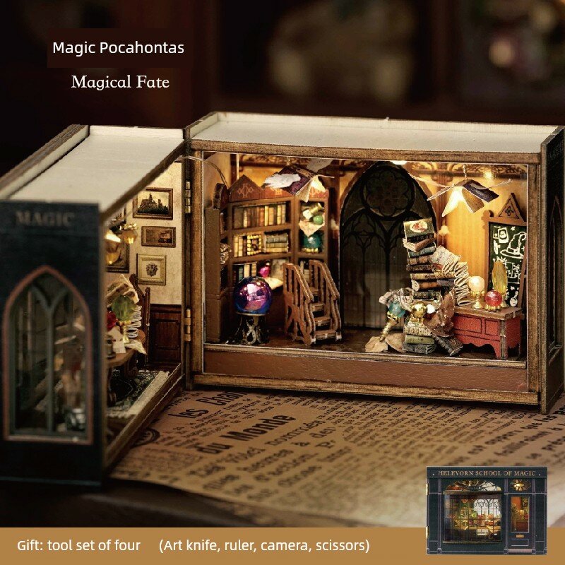 Набор для сборки миниатюрной диорамы Magic Tale с LED-подсветкой, инструментами и клеем