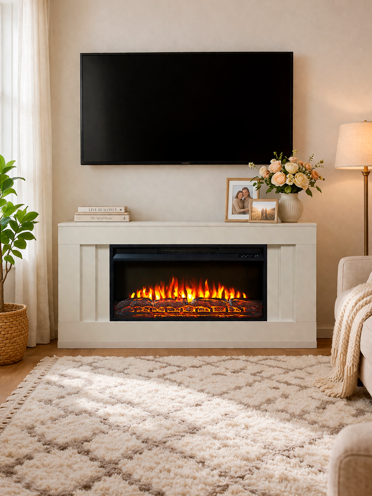 Линейный электрокамин Форвард WT с очагом Flash 36, пульт ДУ, звуковой эффект, обогрев, термостат (камин электрический)