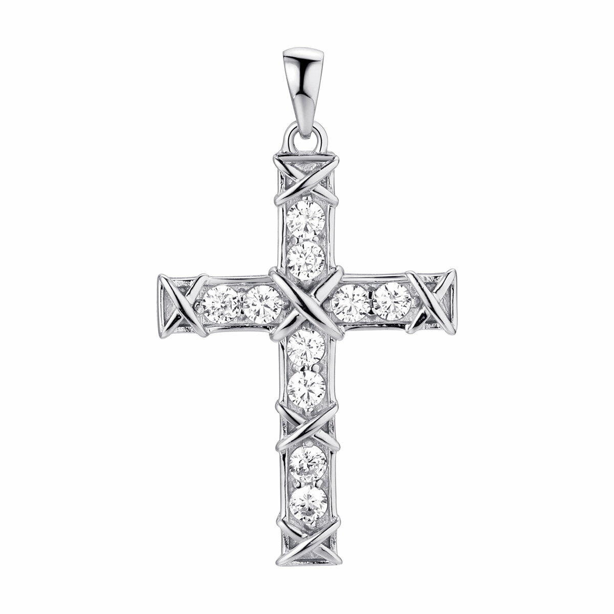 Подвеска, серебро, 925 проба, фианит