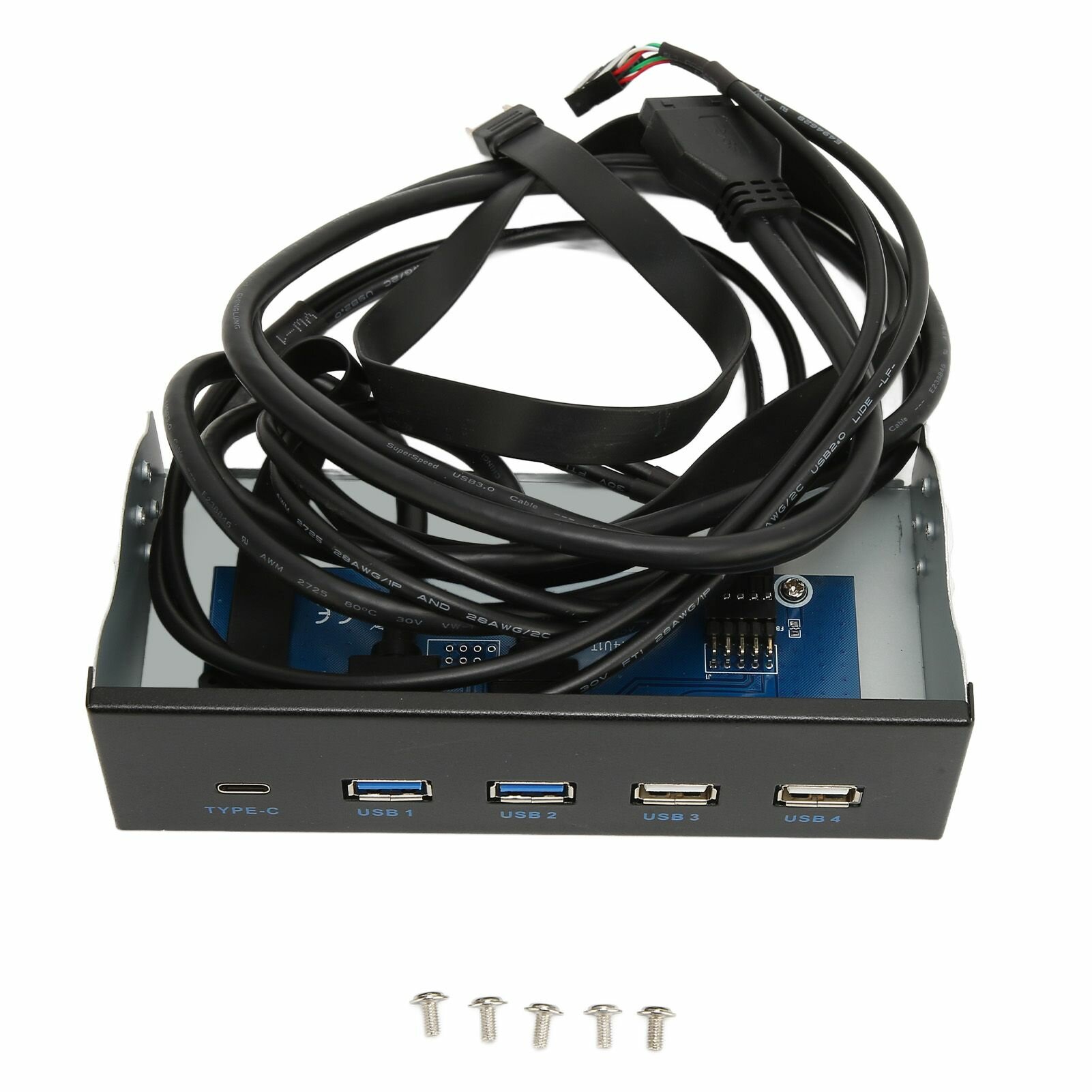 5,25-дюймовая медиа-панель 2xUSB3.0 2xUSB2.0 1xType C Высокоскоростная мультимедийная передняя панель 10 Гбит/с для настольного ПК Корпус 2U3+2U2+TC