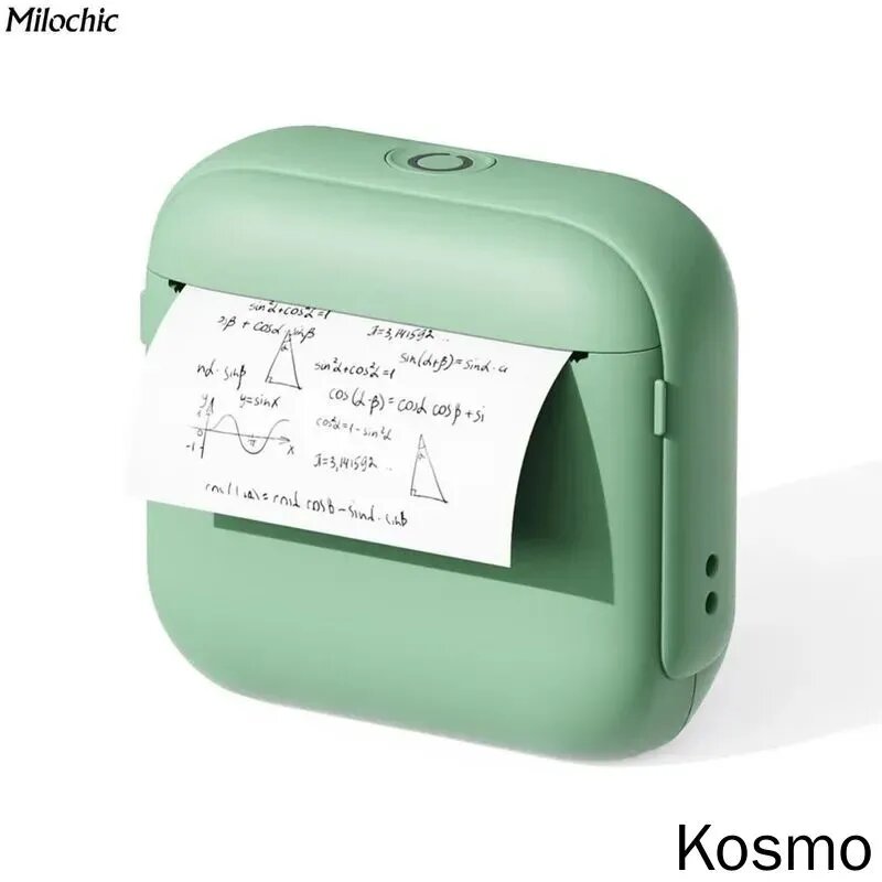 Мини-принтер термотрансферный, Монохромный, Bluetooth, Зеленый, 1200 мч — фото 1
