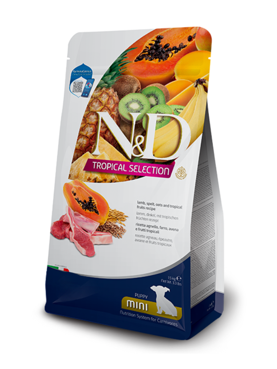 Сухой корм Farmina N&D Tropical Selection (Фармина) для щенков мелких пород с ягненком, 1,5 кг