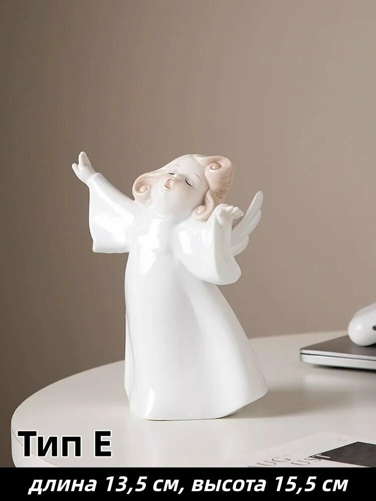 Маленький ангел-музыкант, Предметы коллекционирования керамики ручной работы, 1 шт, Из Цзиндэчжэня