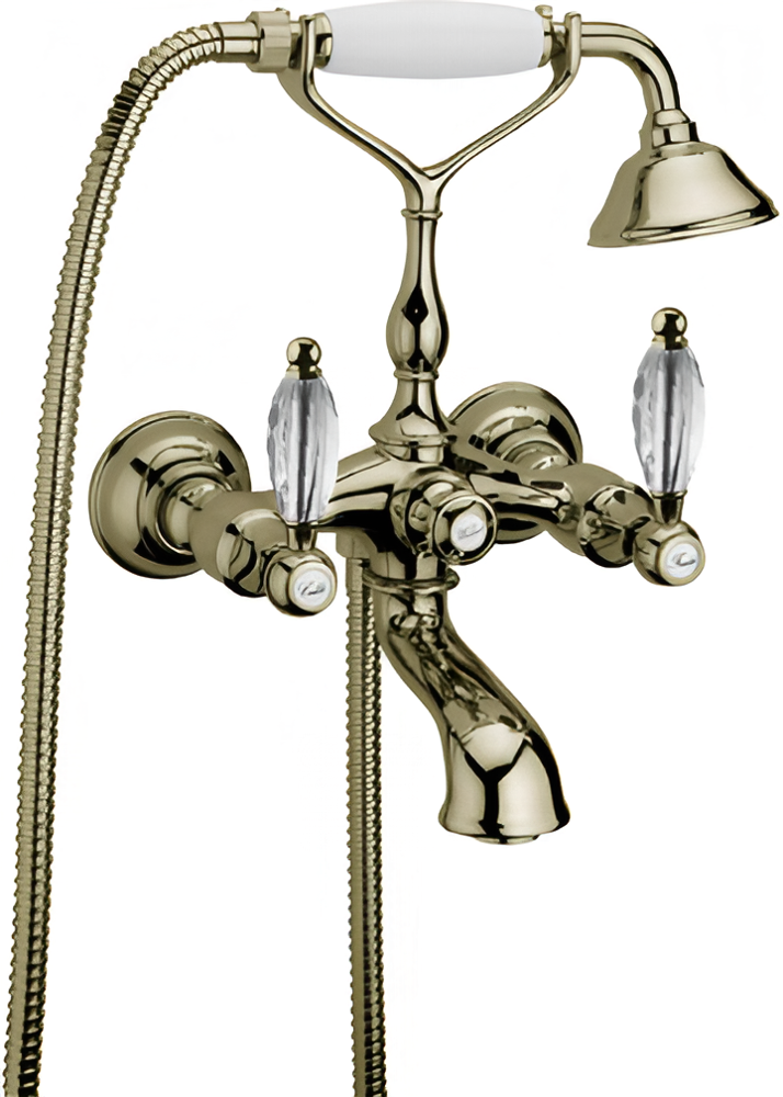Смеситель для ванны Alexandra AL720201065, латунь, бронза, с изливом, ручной лейкой, ручки Swarovski, Webert, Италия